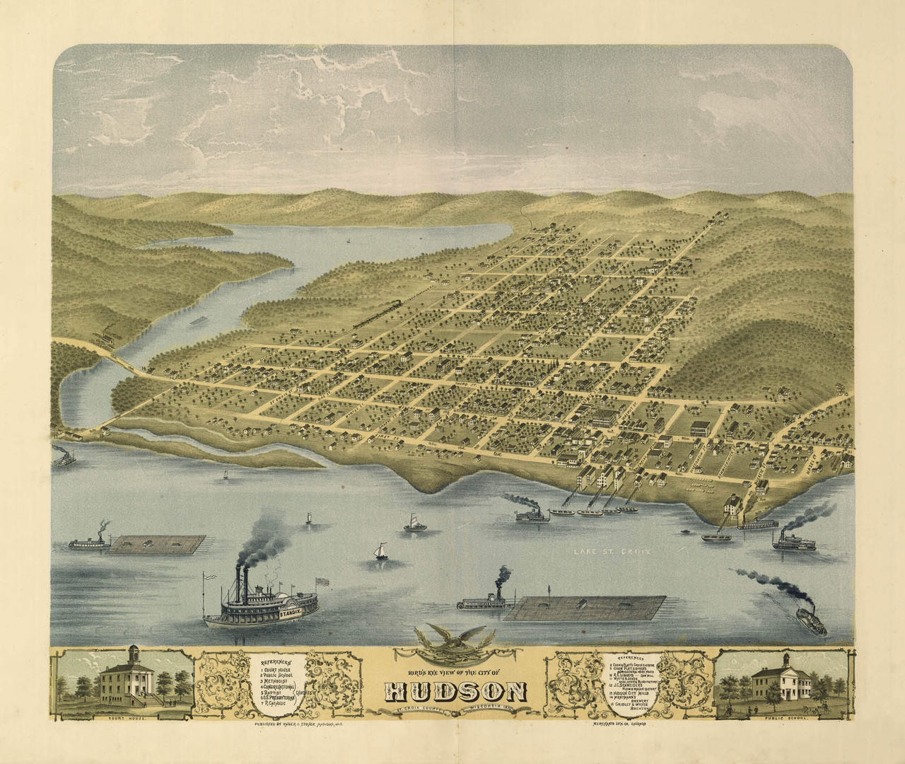 Historic Map - Hudson, WI - 1870 | World Maps Online