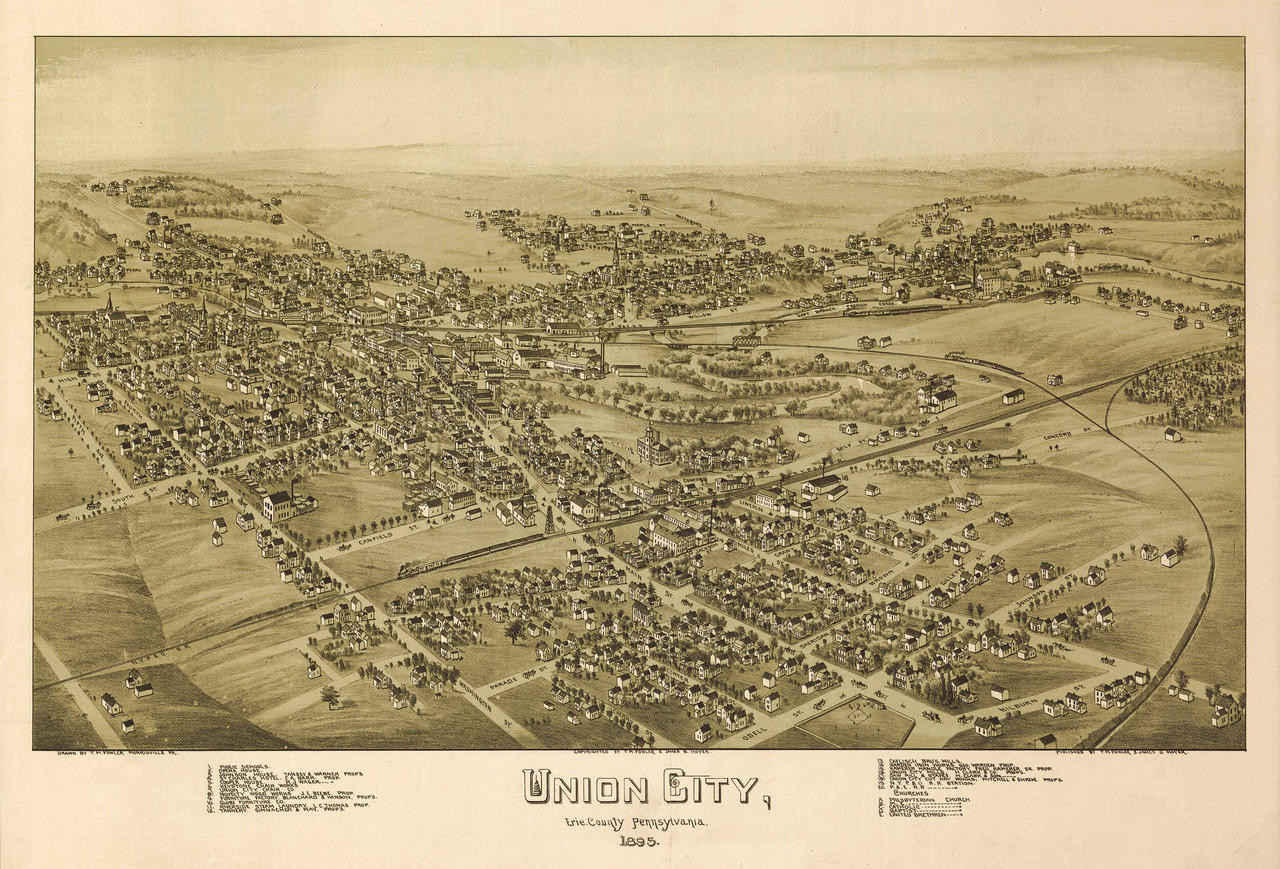 Historic Map - Union City, PA - 1895 | World Maps Online