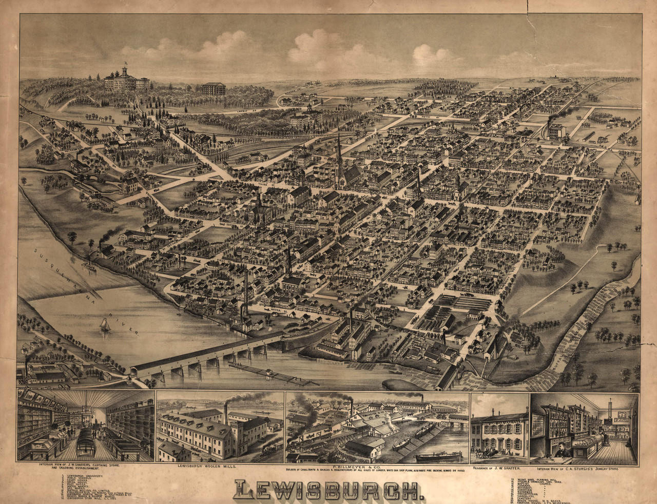 Historic Map - Lewisburg, PA - 1884 | World Maps Online