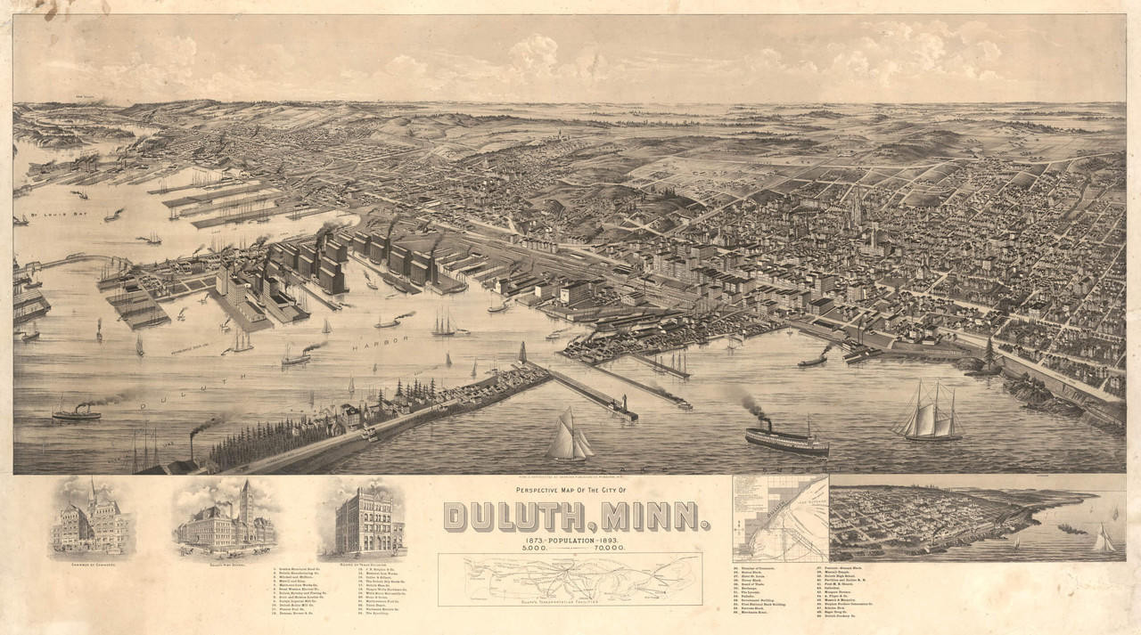 Historic Map - Duluth, MN - 1893 | World Maps Online