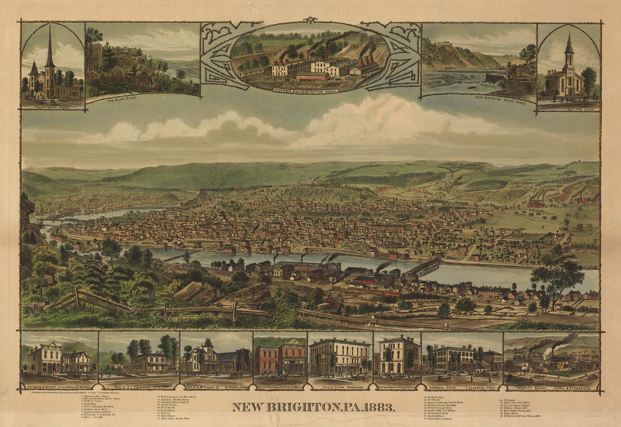 Historic Map - New Brighton, PA - 1883 | World Maps Online
