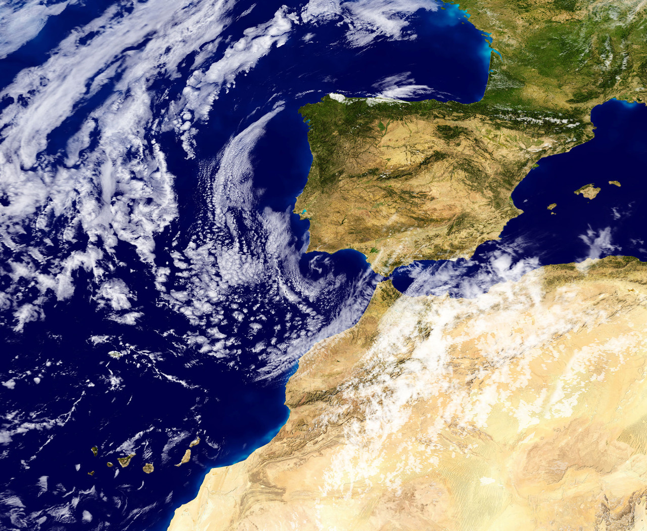 World Satellite Image Map w/ Cloud Cover - Pacific Centered | World ...