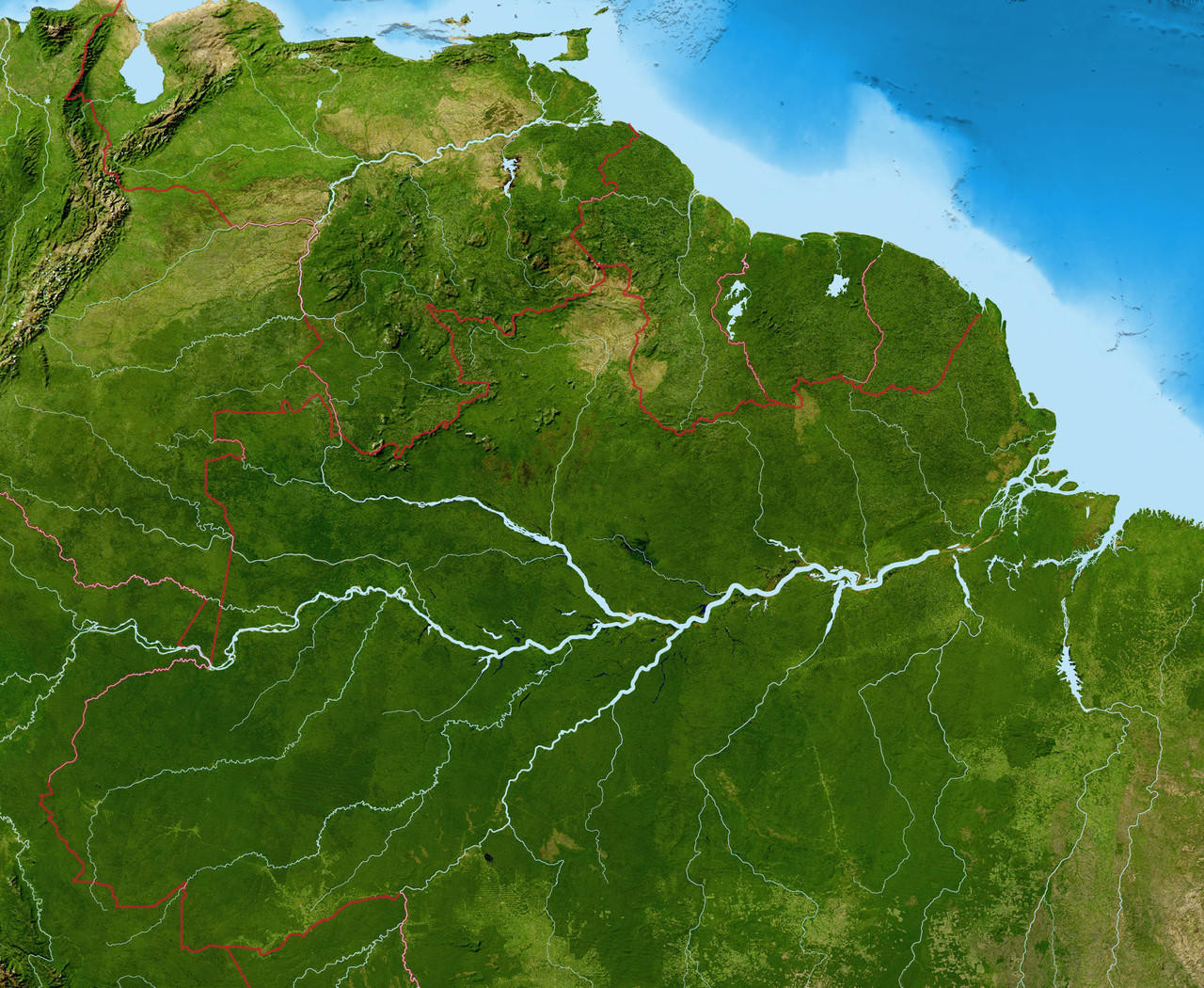 World Satellite Image Map - Enhanced Physical | World Maps Online