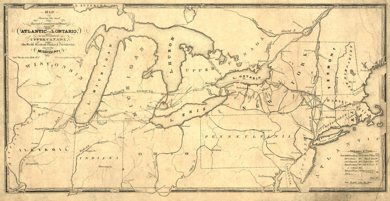 Historic Railroad Map of the Northeastern United States - 1840 - John ...