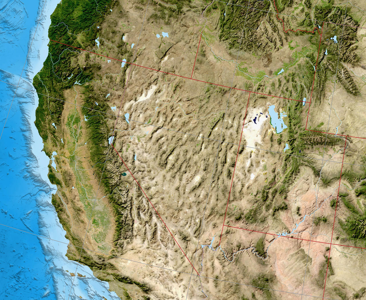 United States Enhanced Physical Satellite Image Map | World Maps Online