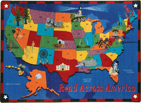 Read Across America Classroom Map Rug | World Maps Online
