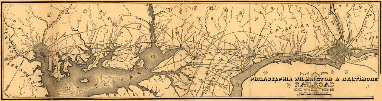 Historic Railroad Map of the Northeastern US - 1850 | World Maps Online