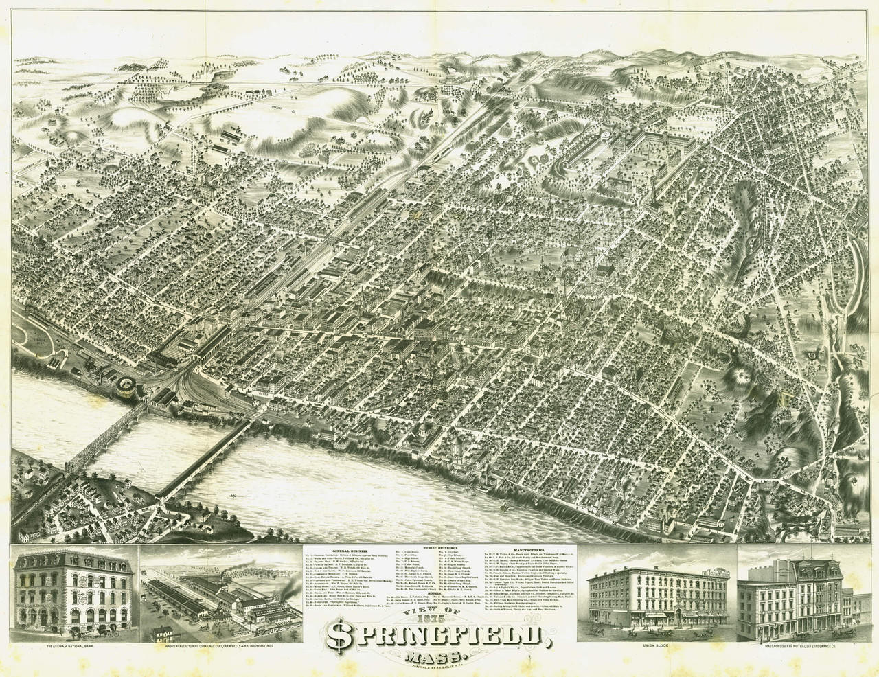 Historic Map Springfield, MA - 1875 | World Maps Online