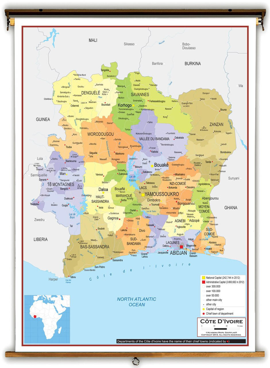 Cote divoire world map