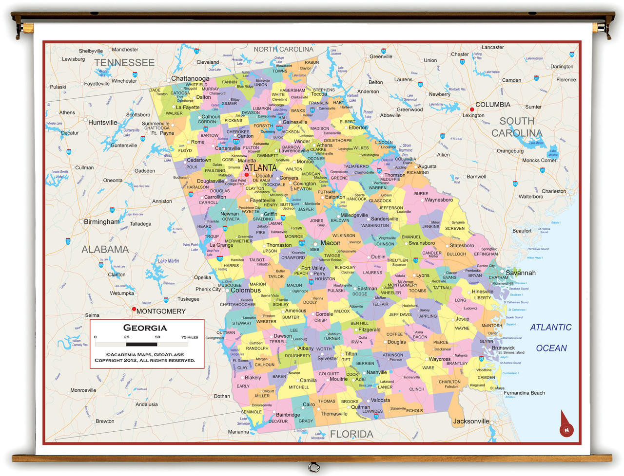 Georgia Political Pull-Down Map | World Maps Online