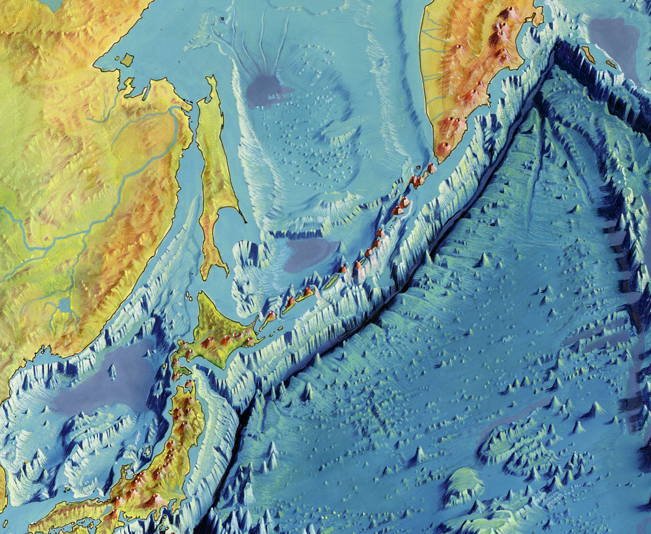 Vintage World Ocean Floor Map 1977 - Bathymetry Map by Heezen-Tharp ...