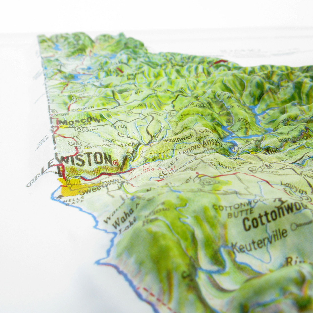Idaho Natural Color Raised Relief Map | World Maps Online