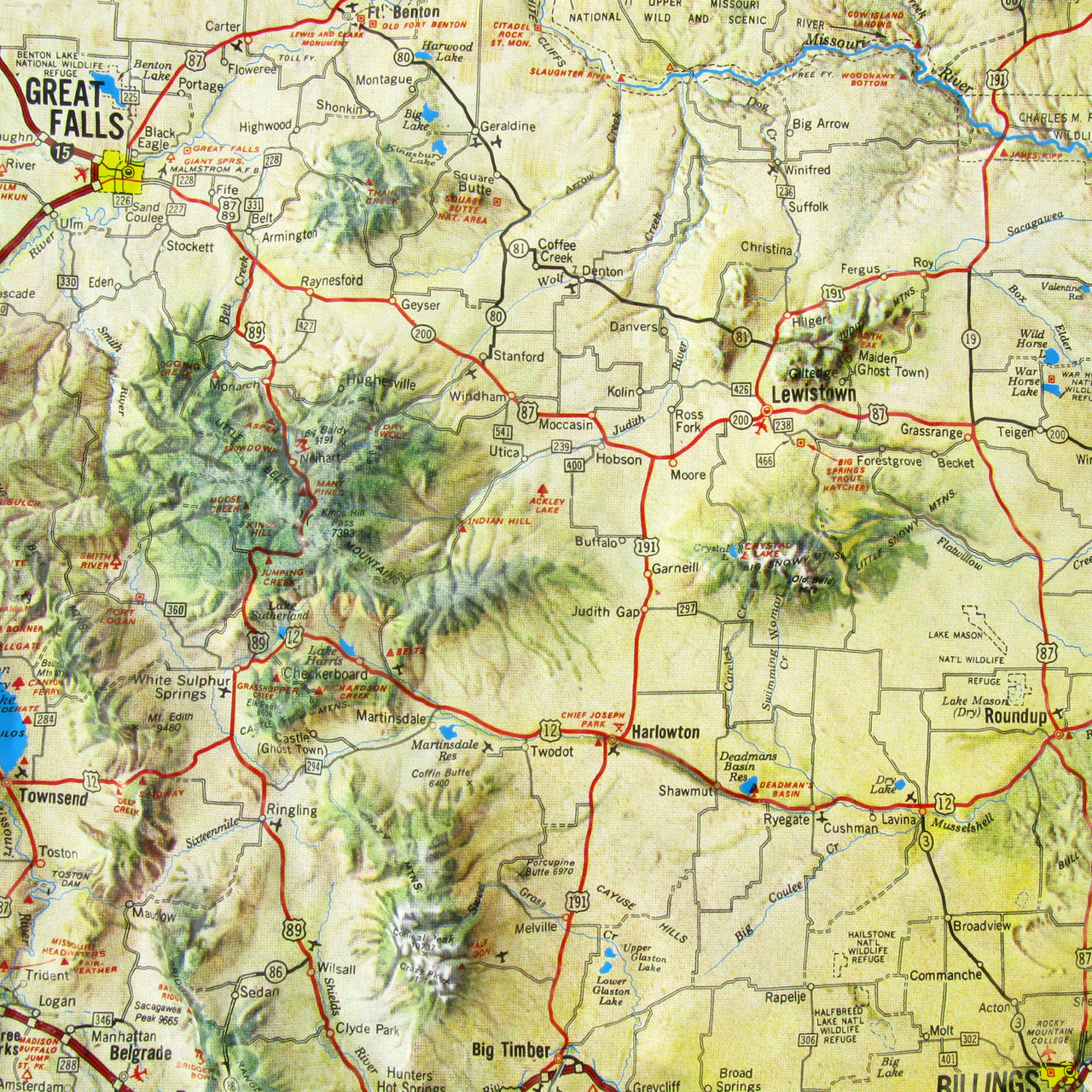 Montana Natural Color Raised Relief Map | World Maps Online