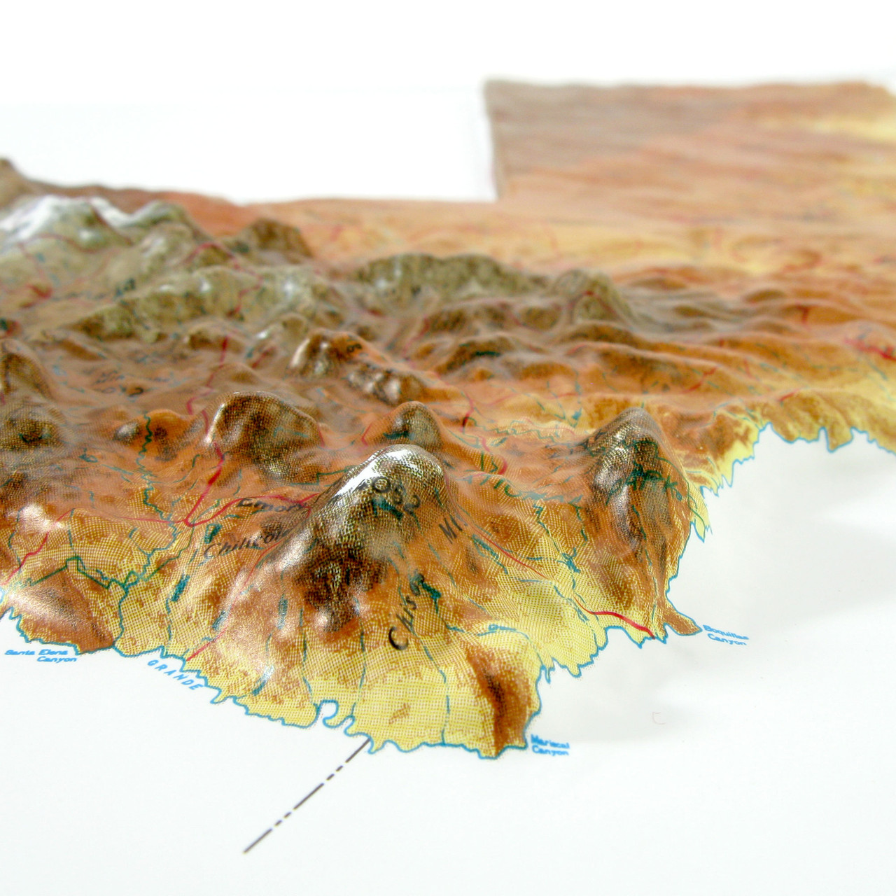 Texas Topographic Raised Relief Map | World Maps Online