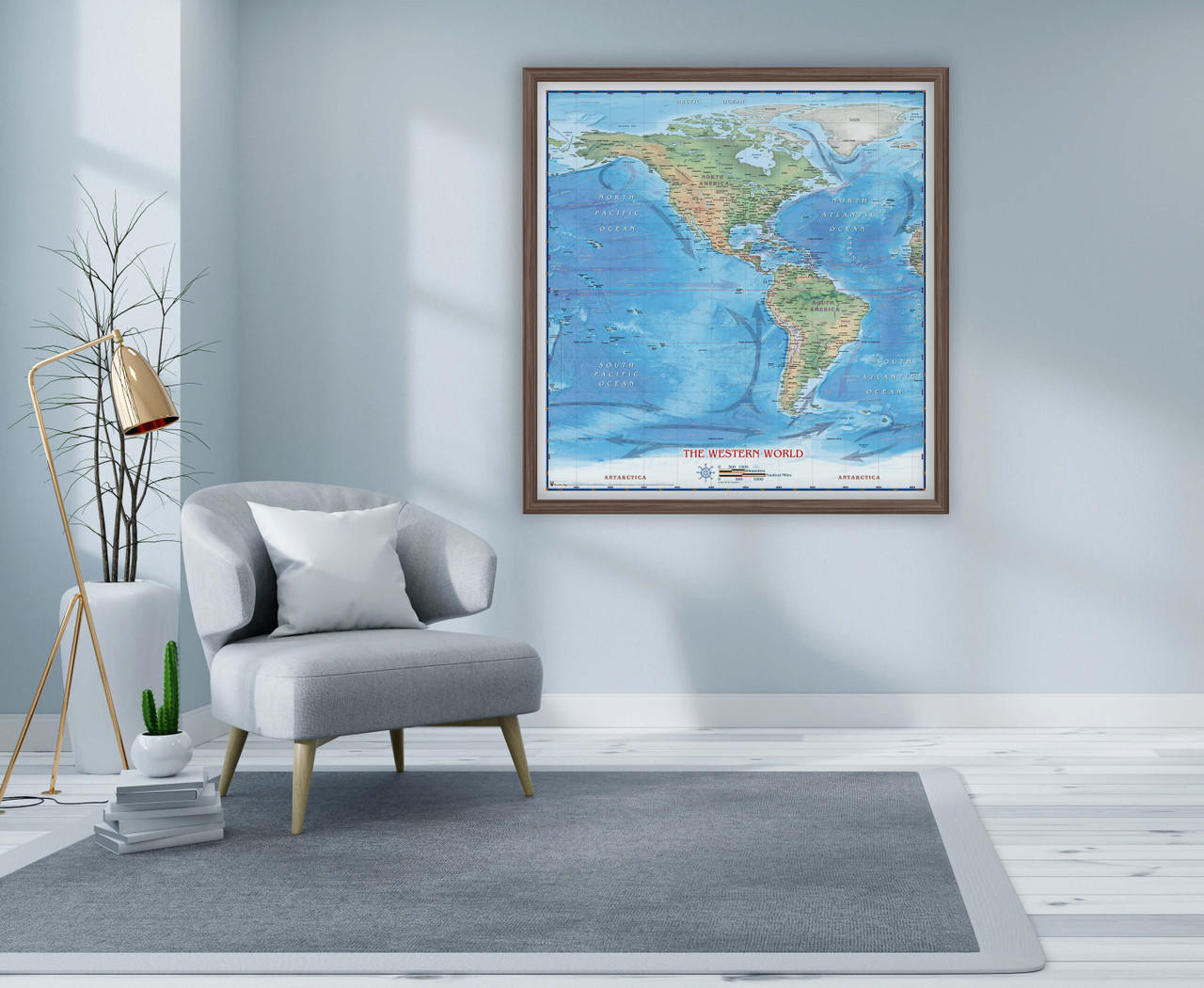 Wall maps western hemisphere