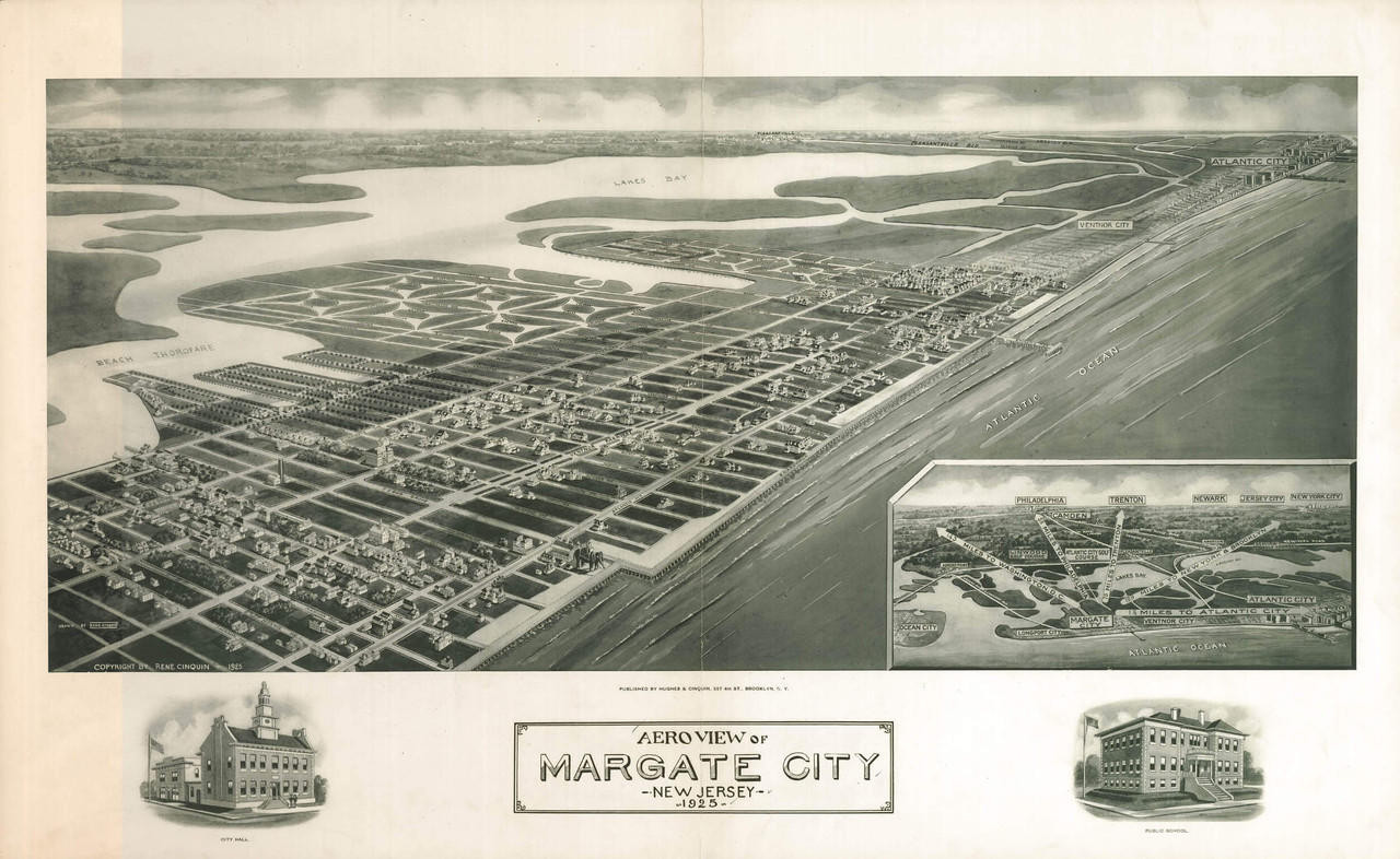 Historic Map - Margate City, NJ - 1925 | World Maps Online