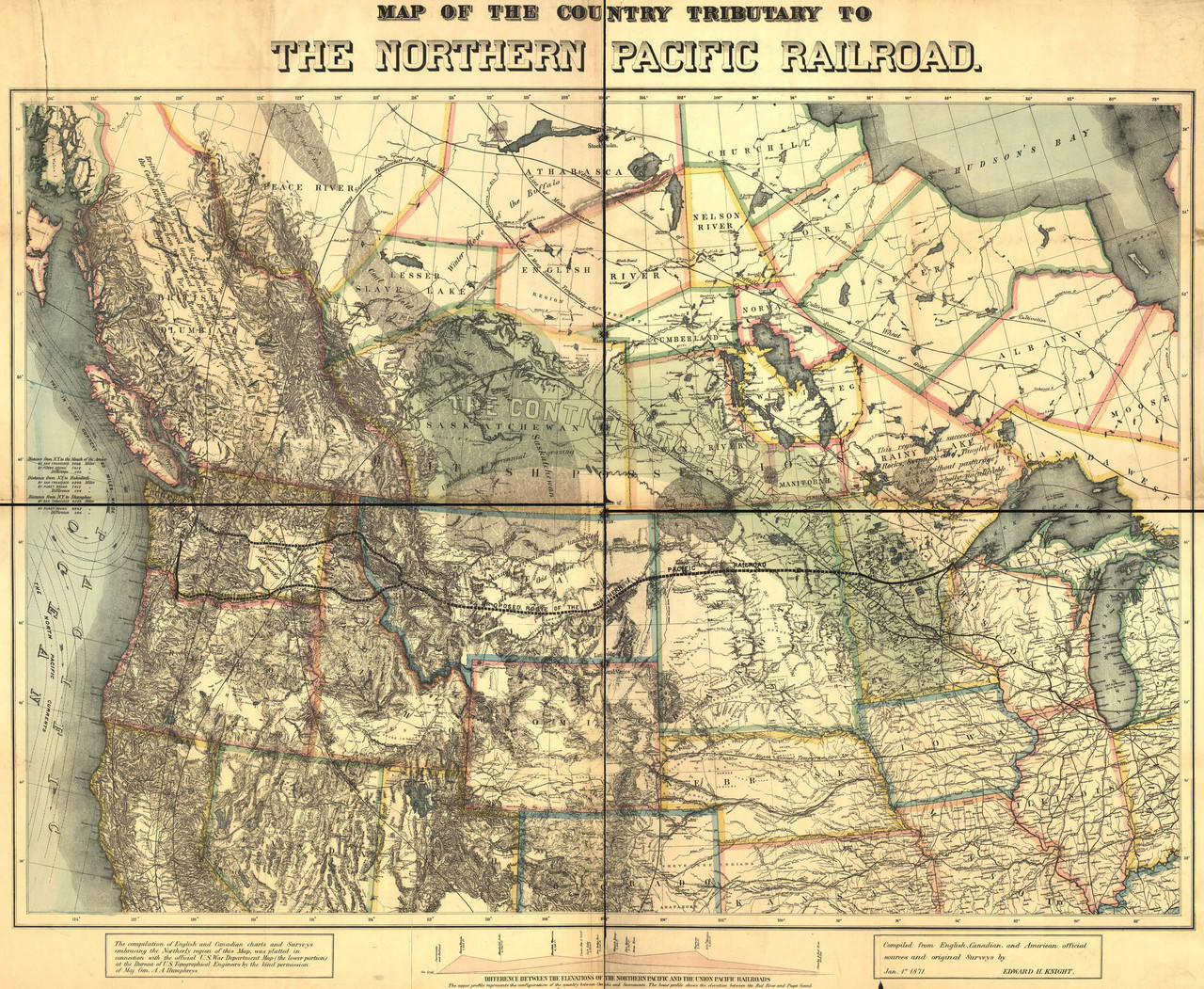 Historic Railroad Map of the Northwestern United States - 1871 | World ...