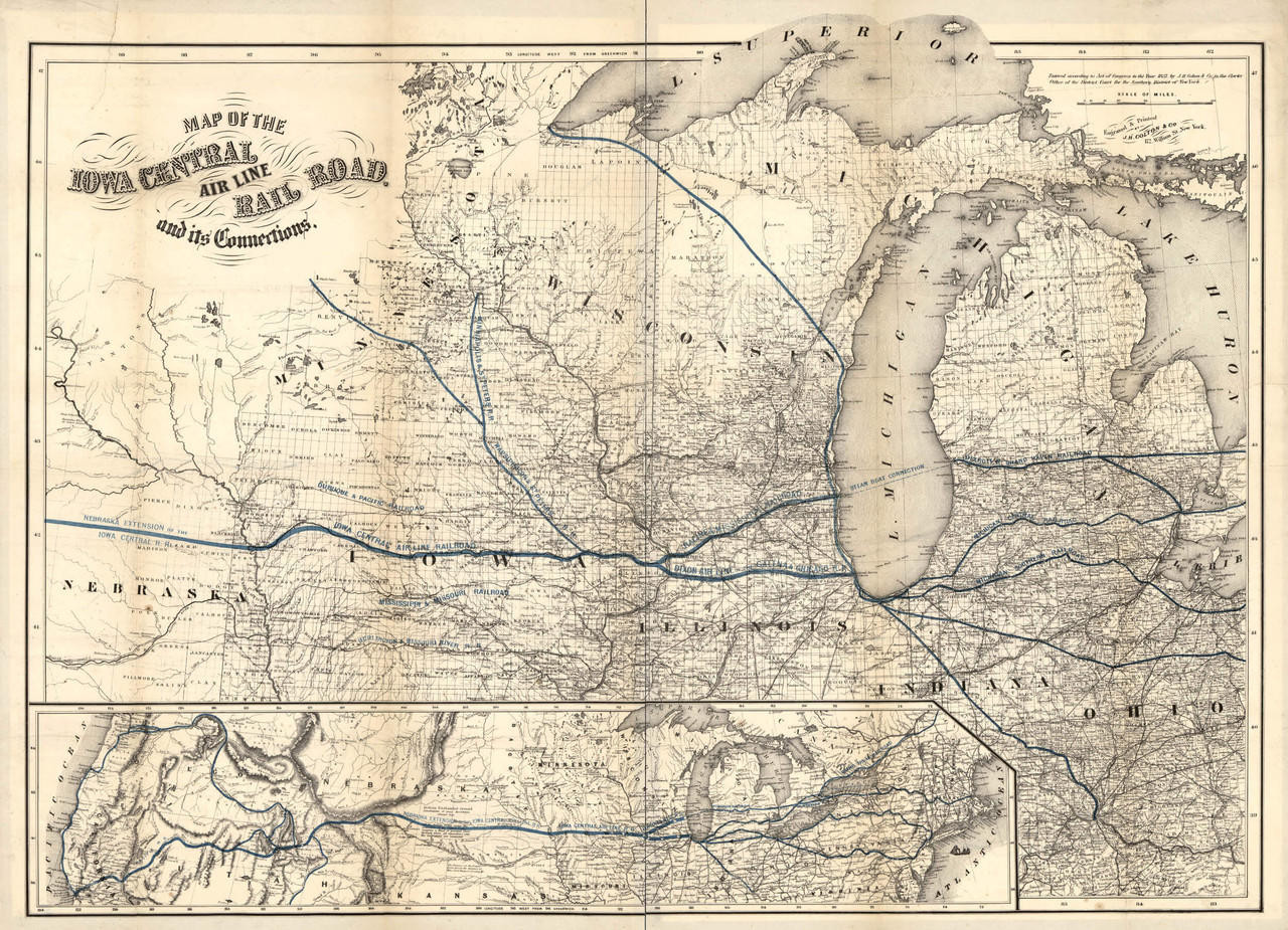 Historic Railroad Map of the Midwest - 1857 | World Maps Online