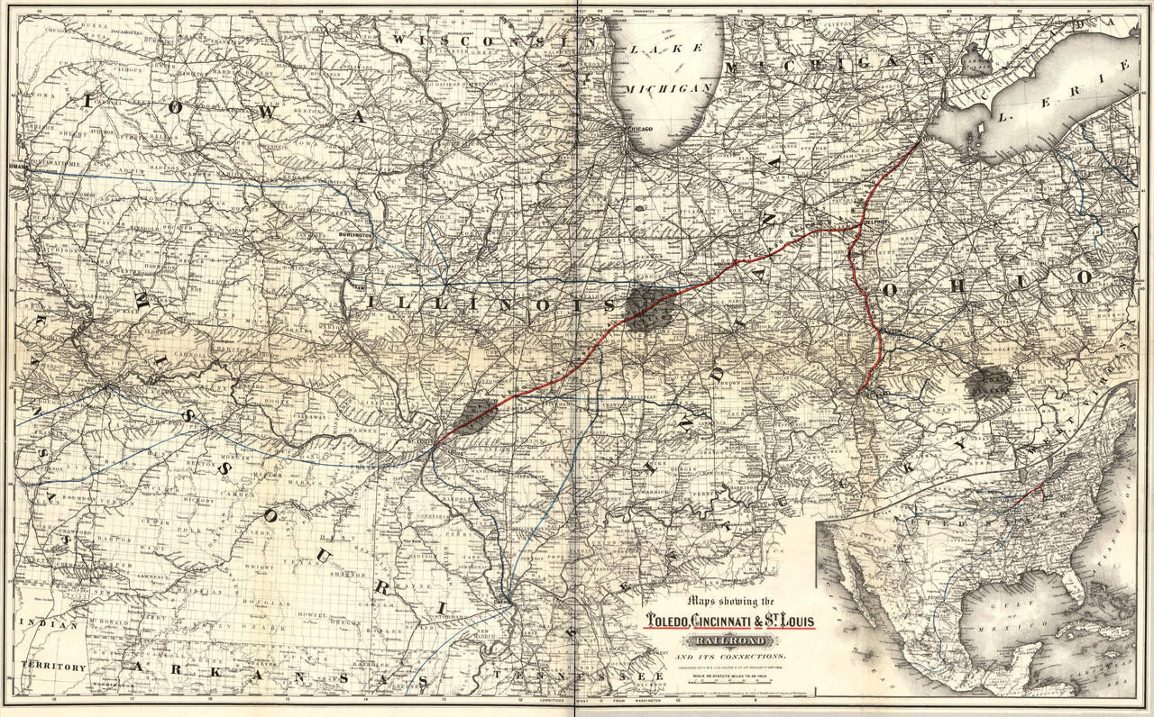 Historic Railroad Map of the Midwest - 1881 | World Maps Online