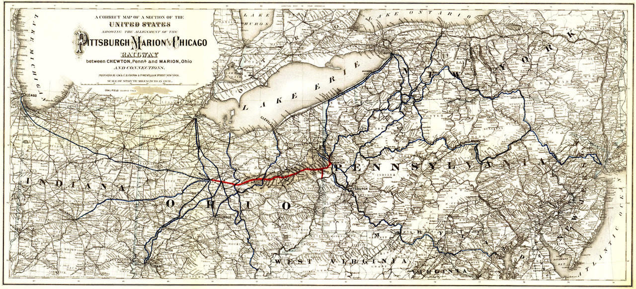 Historic Railroad Map of the Northeastern United States - 1887 | World ...