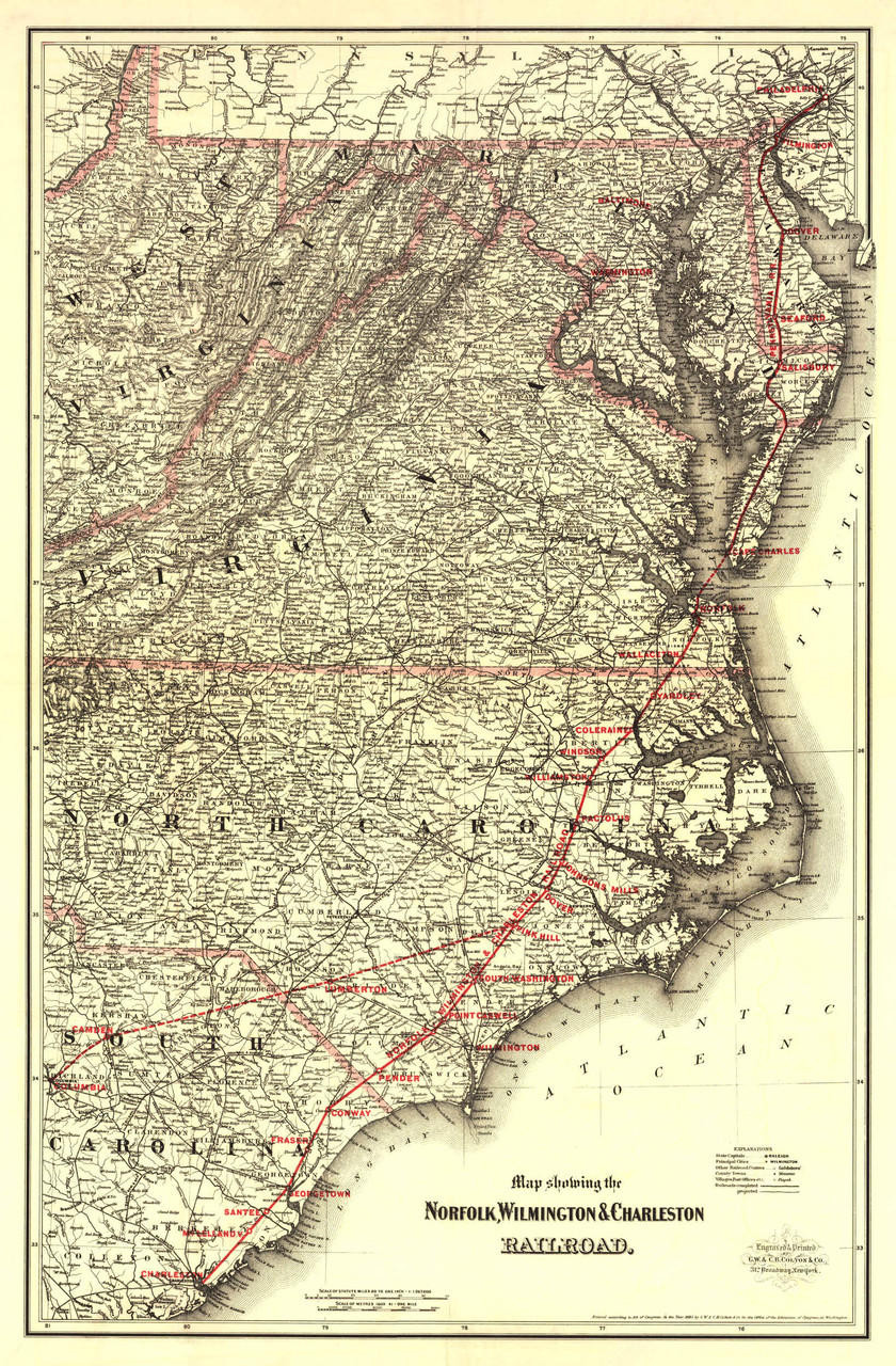 Historic Railroad Map of the Eastern United States - 1891 | World Maps ...