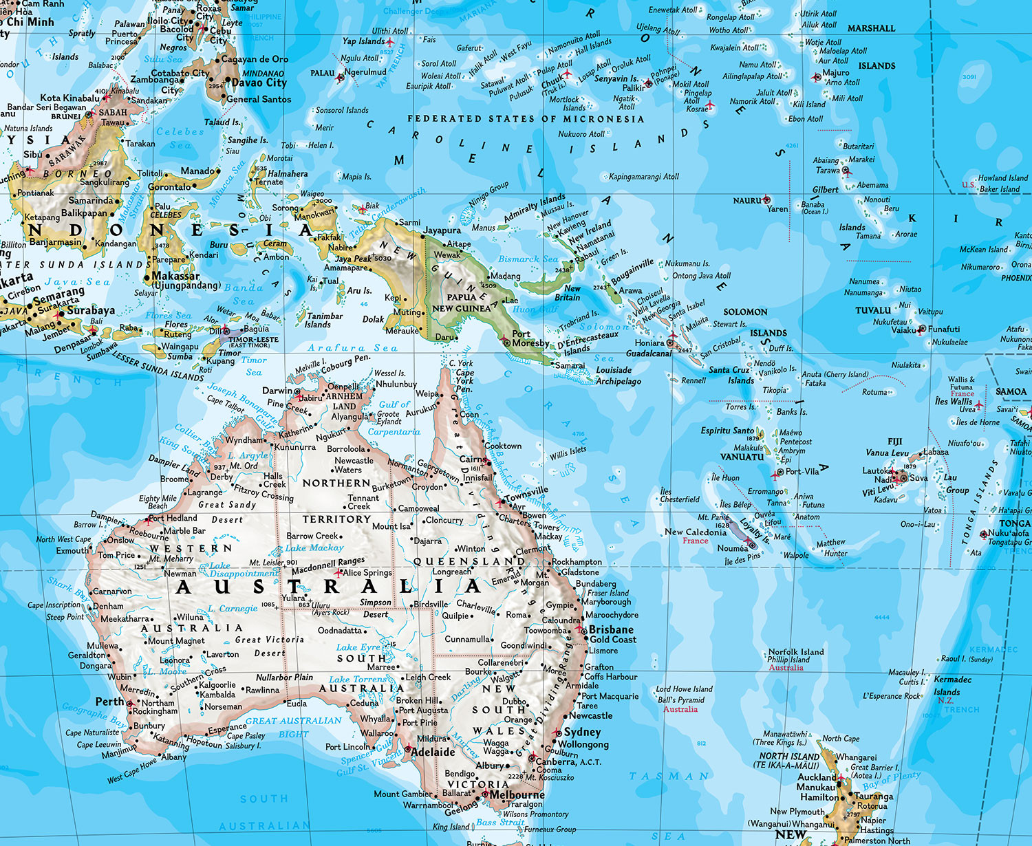 National Geographic World Classic Pacific Centered Wall Map | World ...