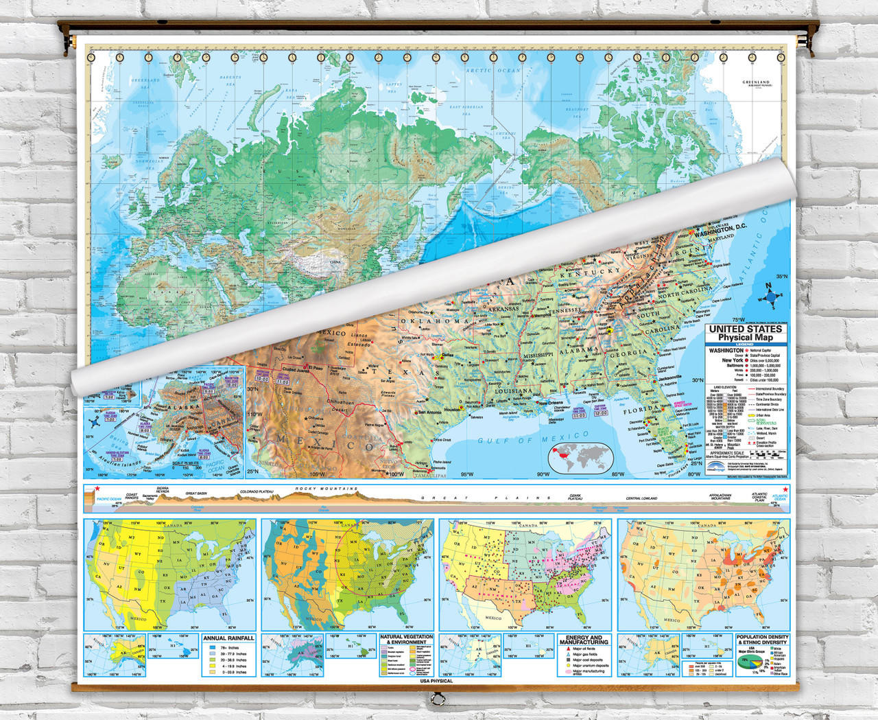 Advanced U.S. & World Political Combo from Kappa Maps | World Maps Online
