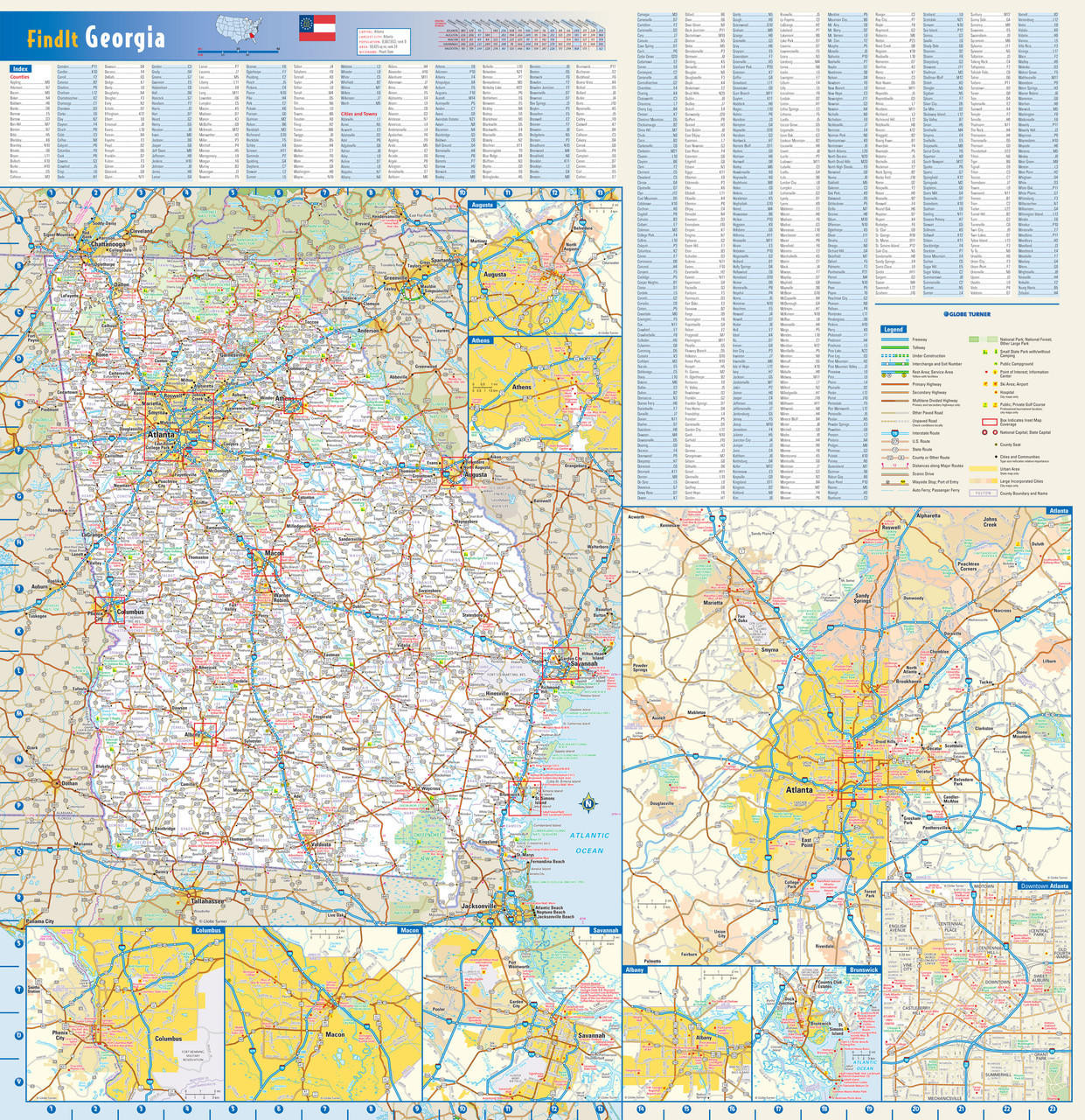 Georgia State Wall Maps | World Maps Online