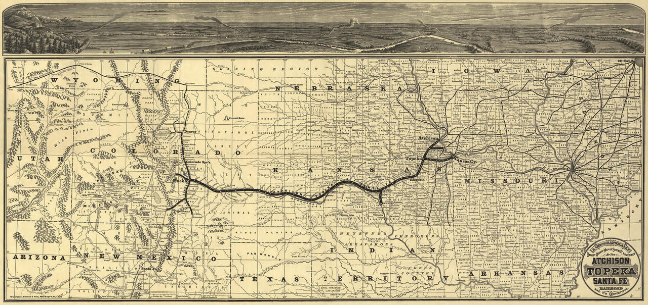 Historic Railroad Map of Kansas - 1880 | World Maps Online