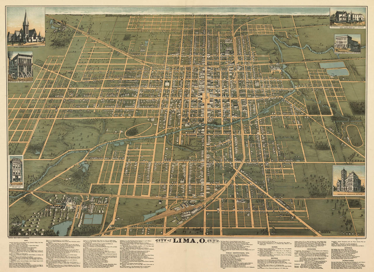 Historic Map - Lima, OH - 1892 | World Maps Online