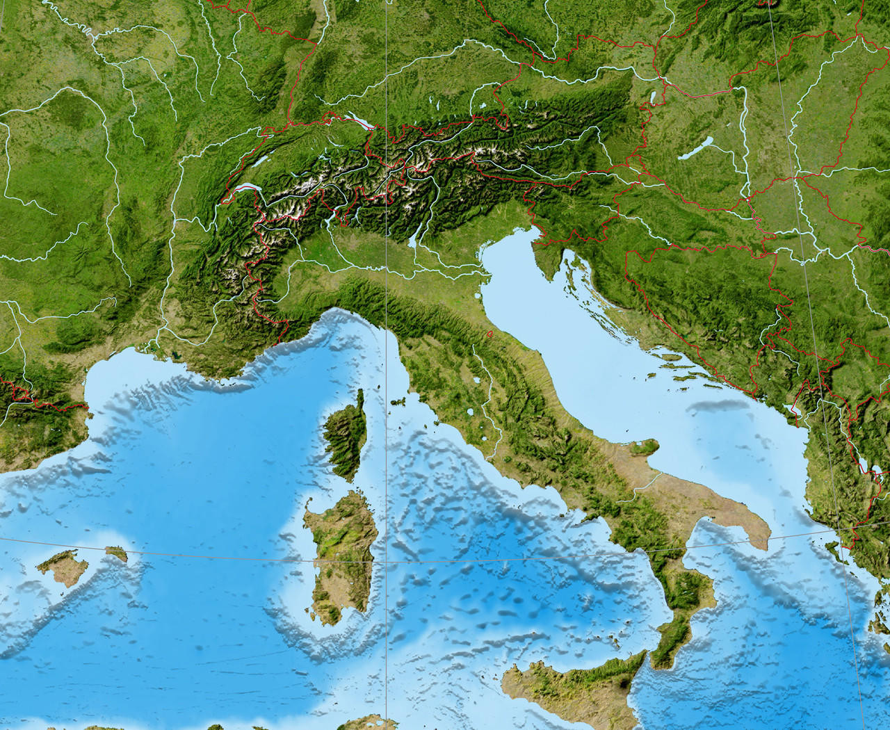 Europe Enhanced Satellite Image Map | World Maps Online