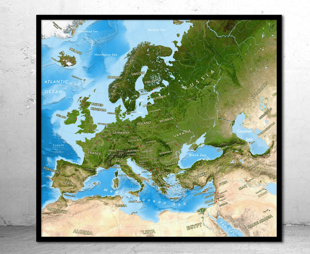 Europe Enhanced Satellite Image Map | World Maps Online