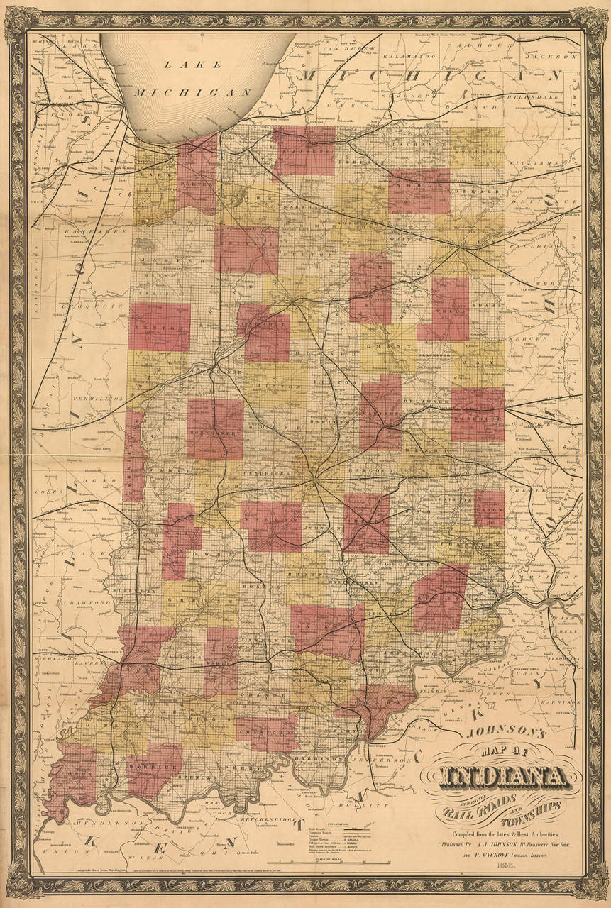 Historic Railroad Map of Indiana - 1898 | World Maps Online