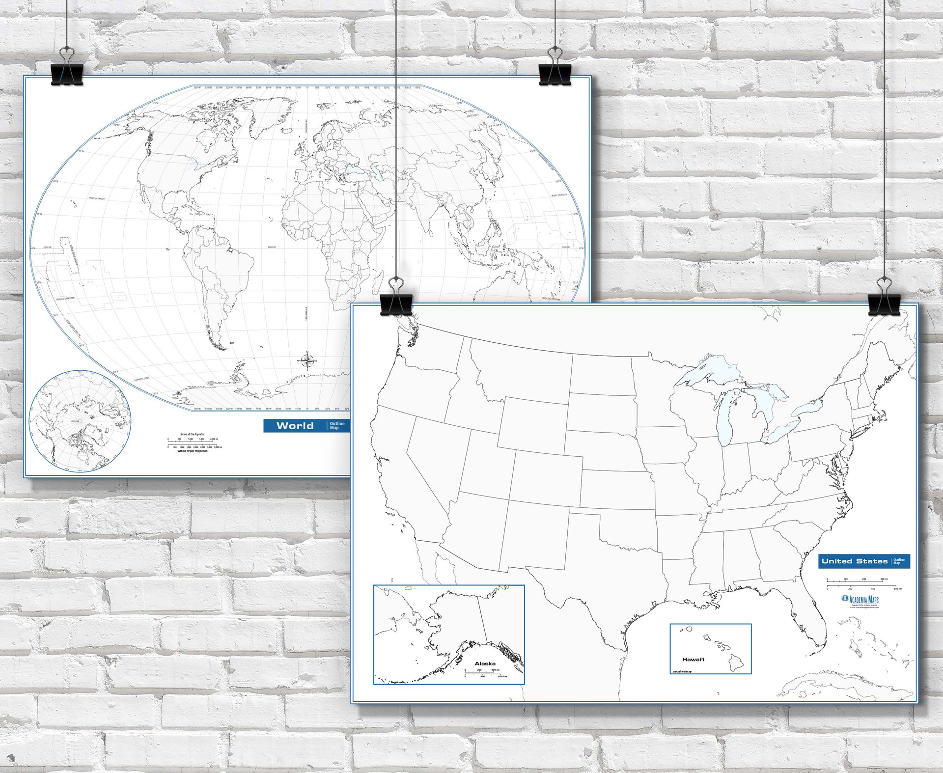 World Outline Map - Blank Markable Spring Roller Classroom Map | World ...