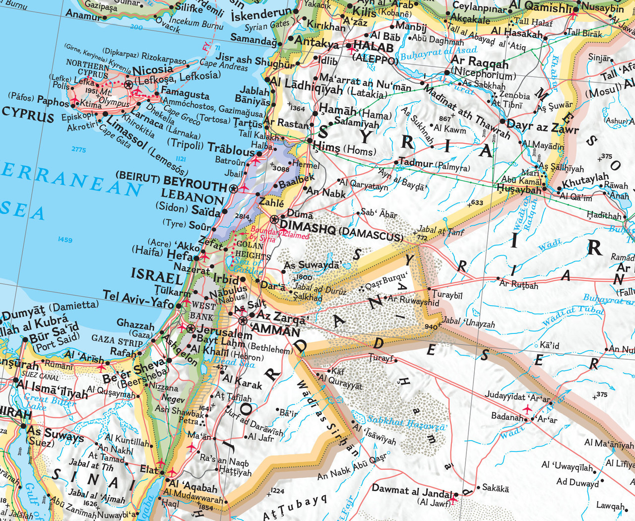 National Geographic Middle East Classic Political Wall Map | World Maps ...
