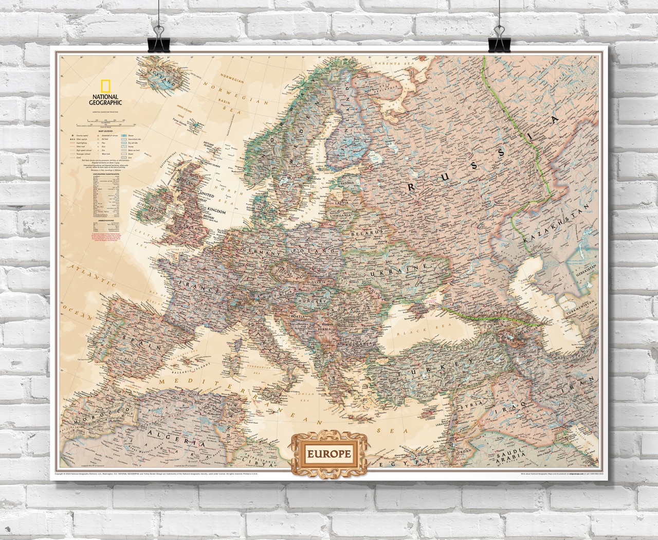 National Geographic World Executive Political Wall Map | World Maps Online