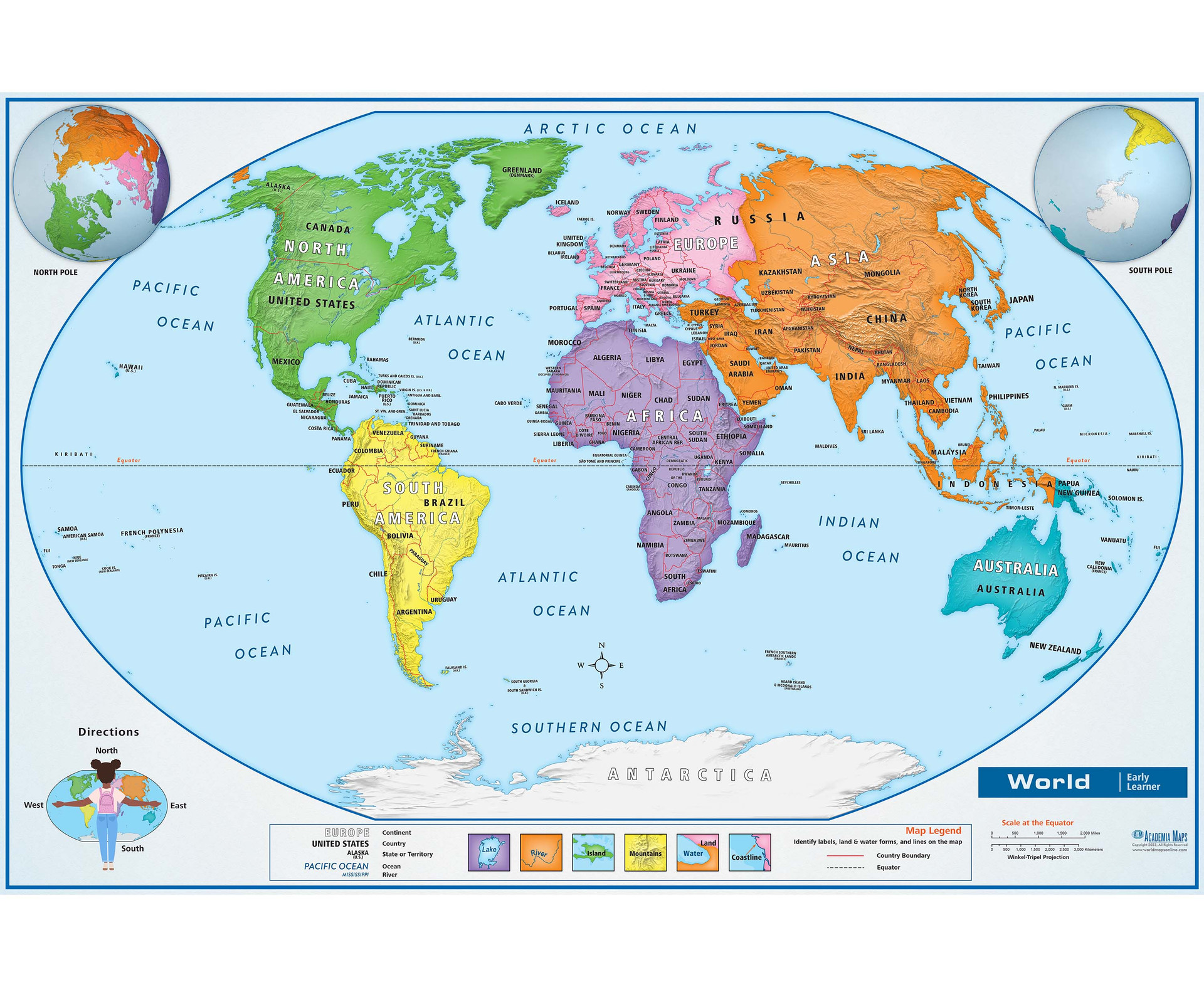 Early Learner World Classroom Map Wall Mural | World Maps Online