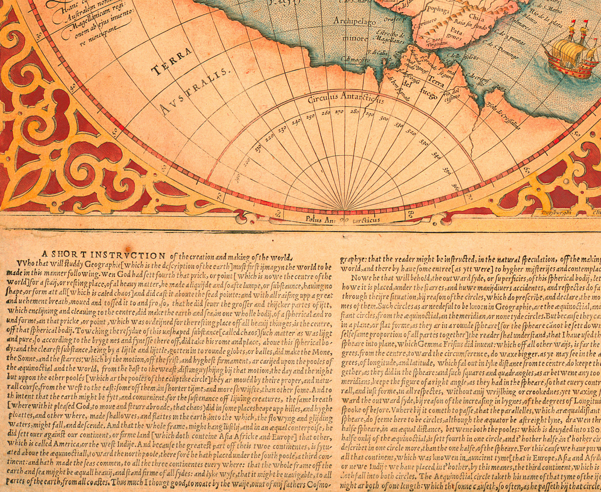 Historic World Map Print - 1637 w/ Supplemental Text | World Maps Online