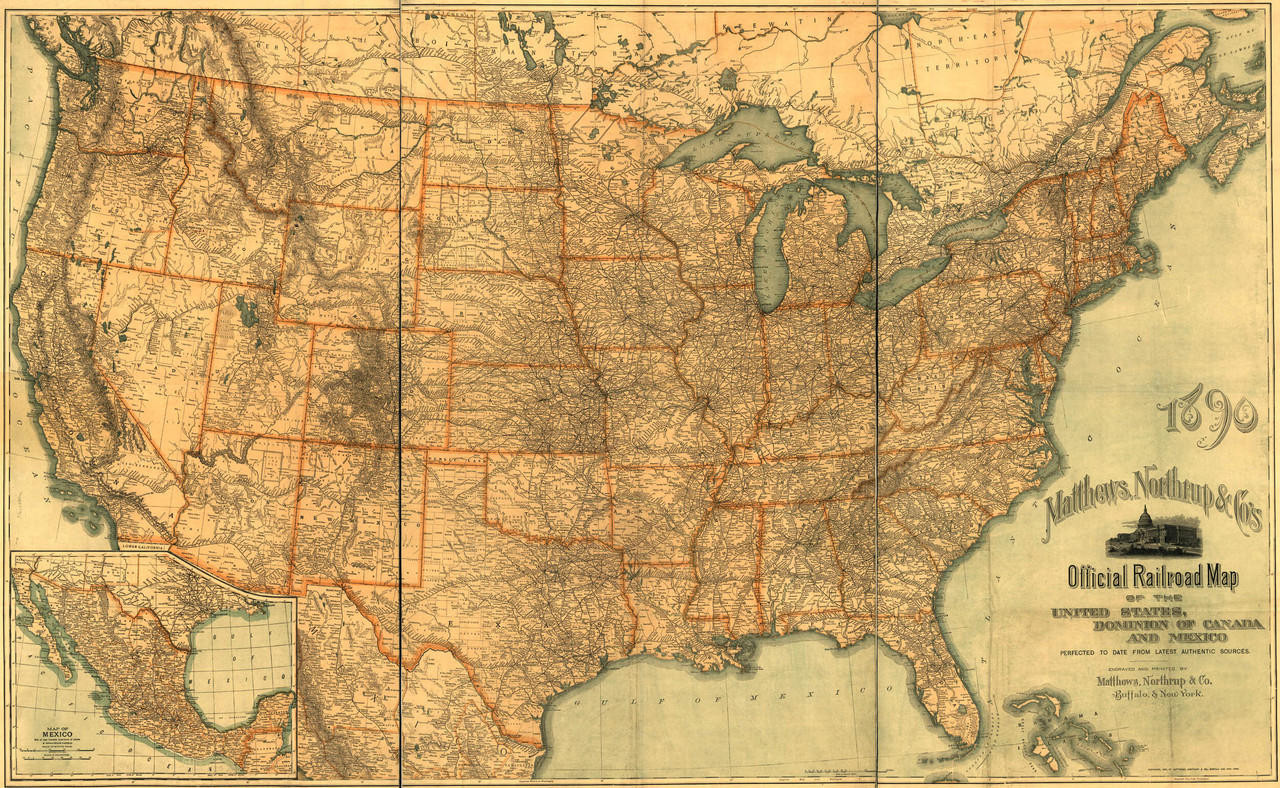 Historical Map of the United States - 1890 | World Maps Online