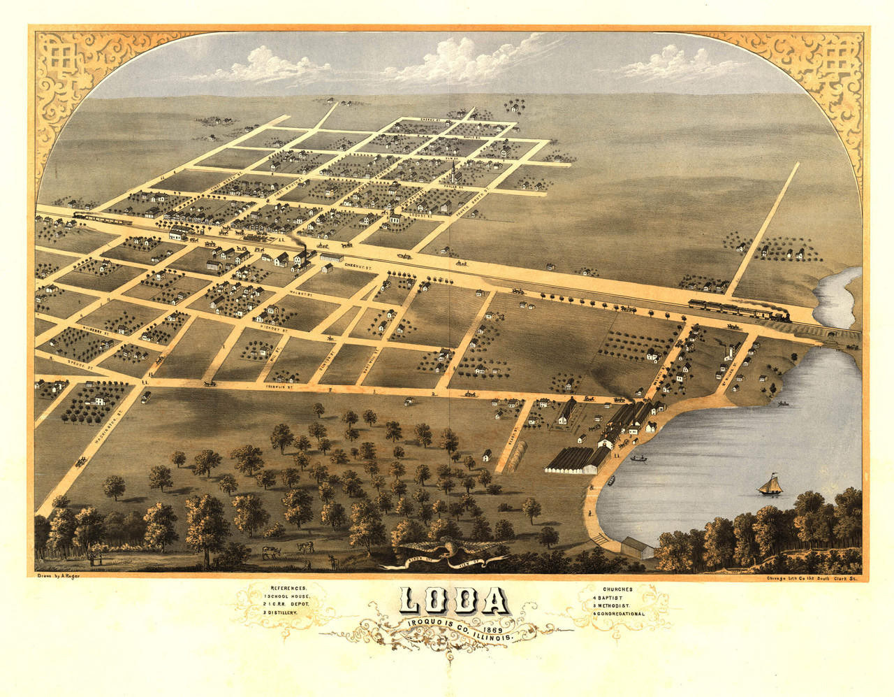 Historic Map - Naperville, IL - 1869 | World Maps Online