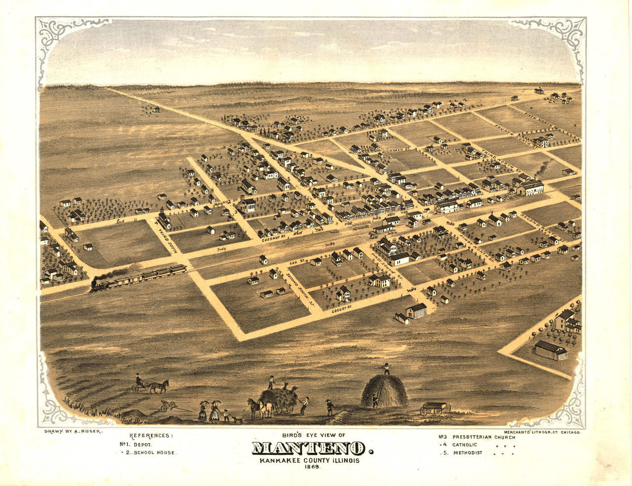 Historic Map - Moline, IL - 1869 | World Maps Online