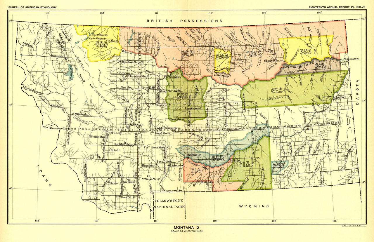 Historical Map of Minnesota - Indian Lands 1896 JW Powell | World Maps ...