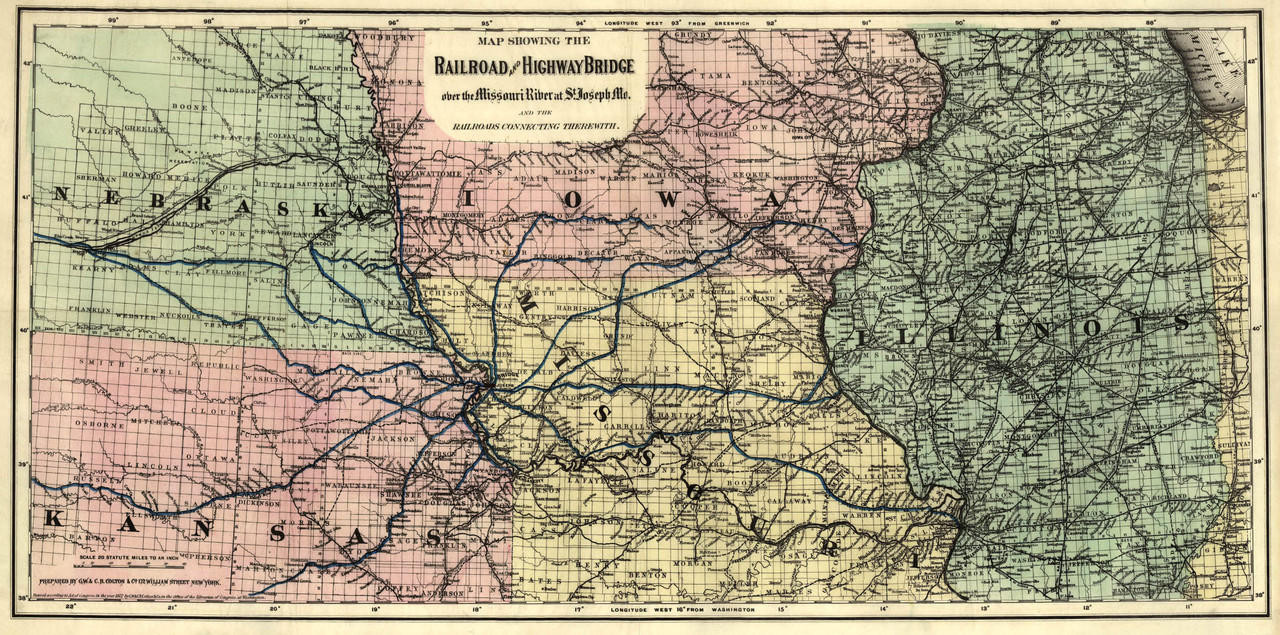 Historic Railroad Map of the Midwest - 1868 | World Maps Online