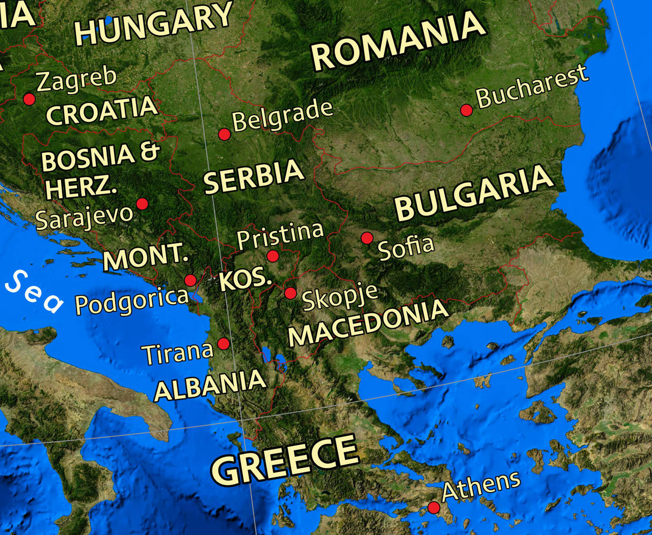 Europe Satellite Image Map - Topography & Bathymetry | World Maps Online