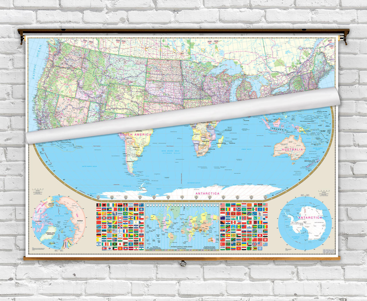 Advanced U.S. & World Political Combo from Kappa Maps | World Maps Online