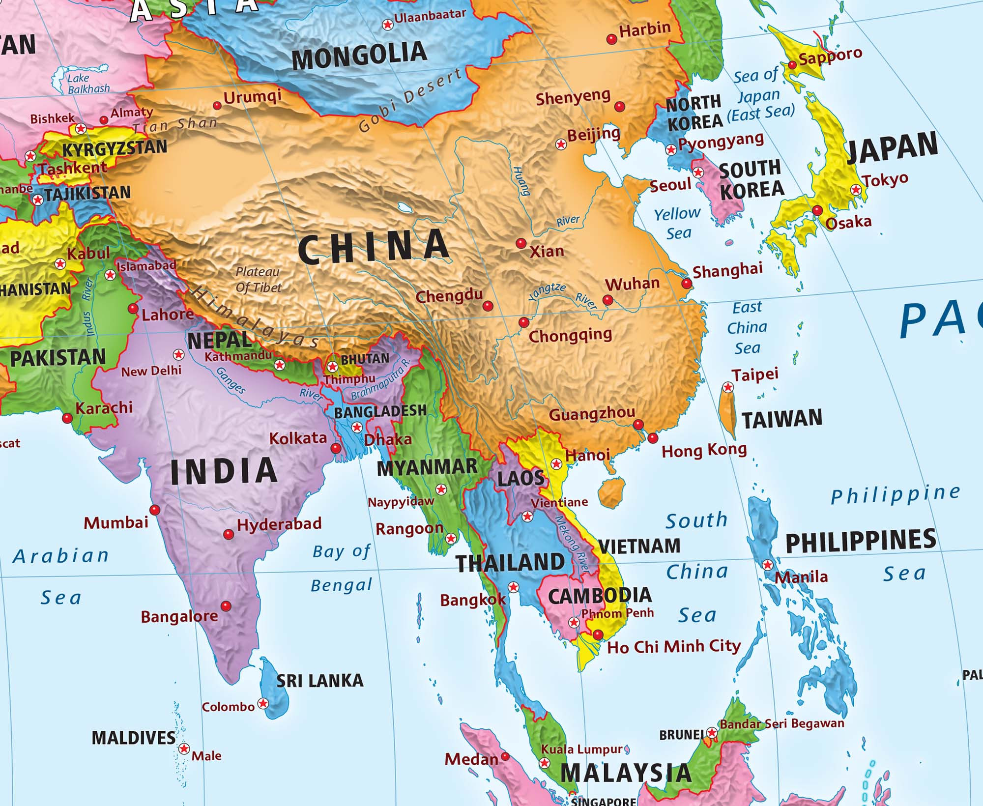 Primary Learning Classroom World Map Removable Wallpaper Mural | World ...