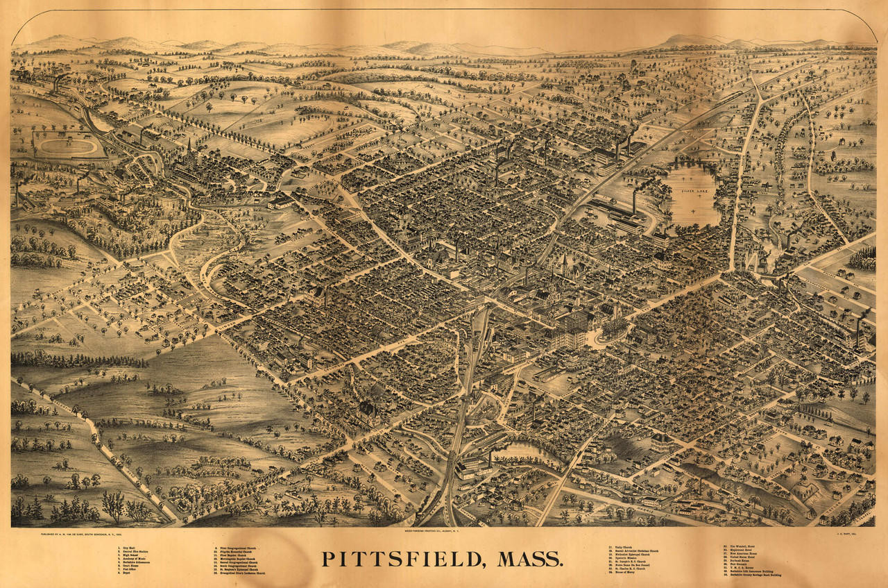 Historic Map - Pittsfield, MA - 1899 | World Maps Online