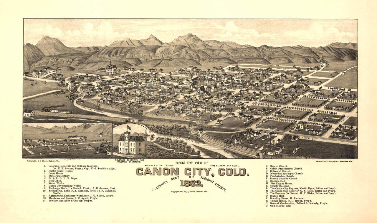 Historic Map - Canon City, CO - 1882 | World Maps Online