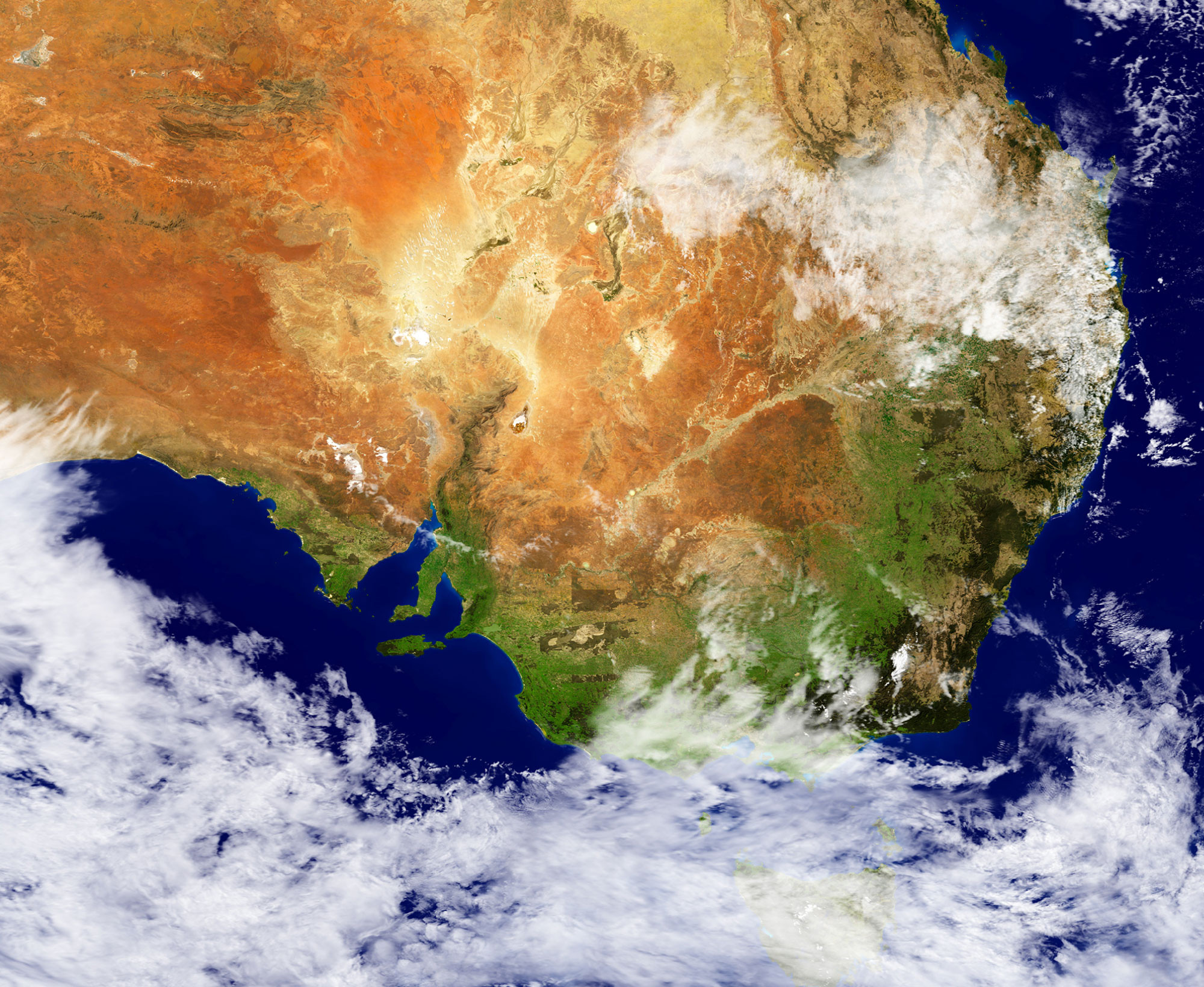 World Satellite Image Map w/ Cloud Cover - Pacific Centered | World ...