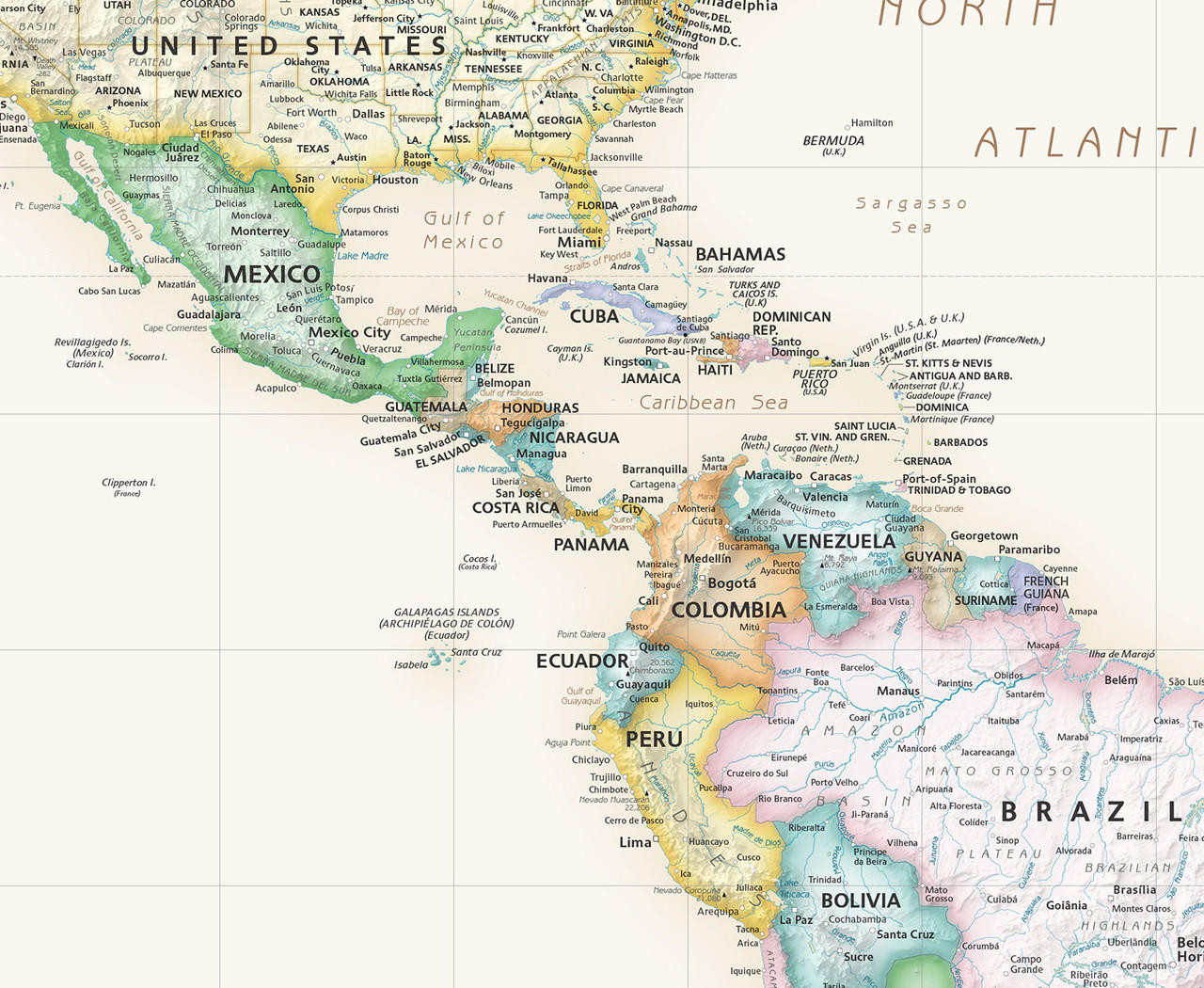 Executive World Political Wall Map | World Maps Online